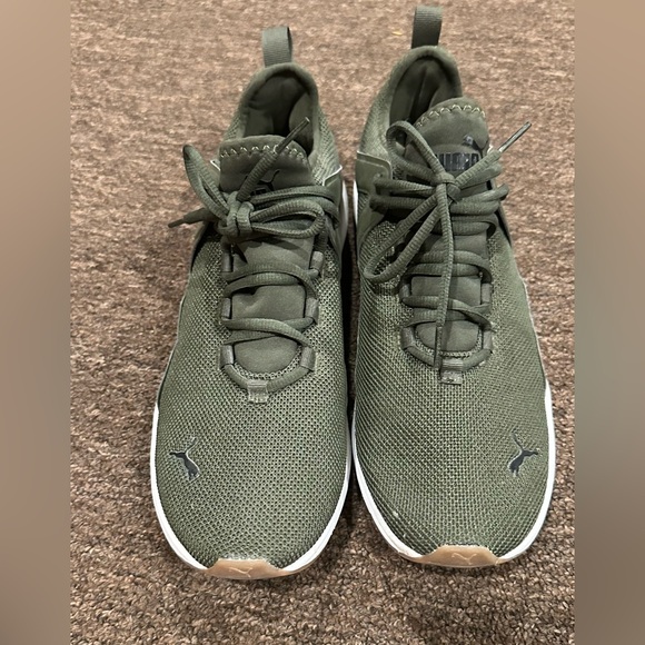 Puma | Shoes | Puma Electron 2 Knit Lace Up Mens Green Sneakers Casual ...